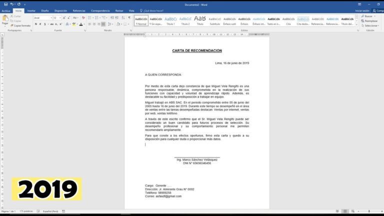 Carta de referencia laboral: Ejemplos y Plantillas para impresionar a ...